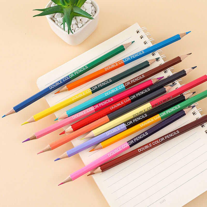 24 Colors Double Headed Pencils For Children Professional Drawing ...