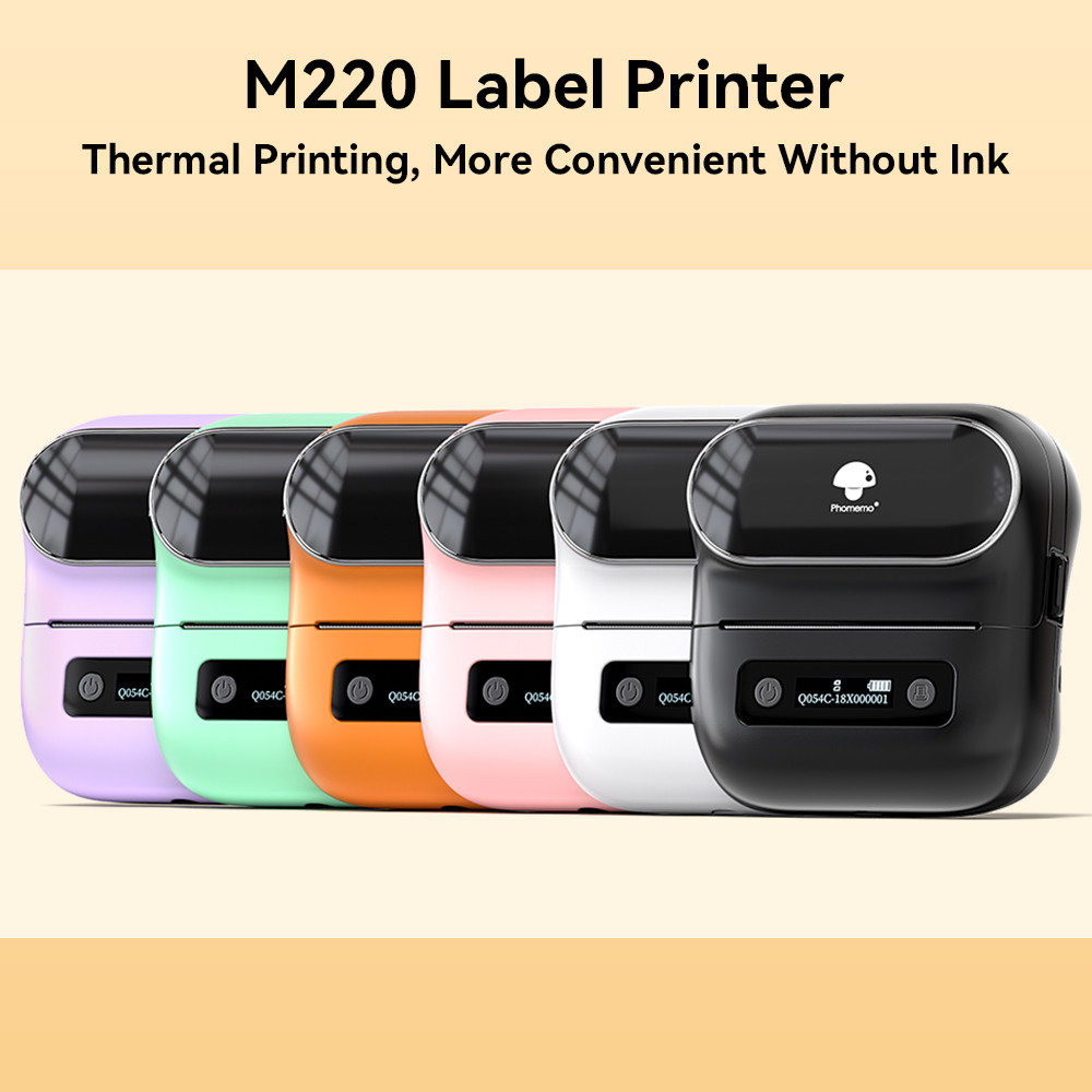 Phomemo M220 Portable Label Printer Wireless Bluetooth Thermal Label ...