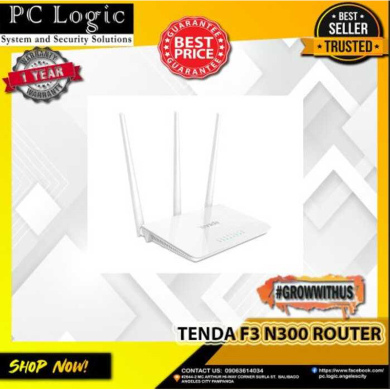 TENDA F3 N300 ROUTER WITH 3 X 5Dbi ANTENNA 300Mbps SINGLE BAND ...