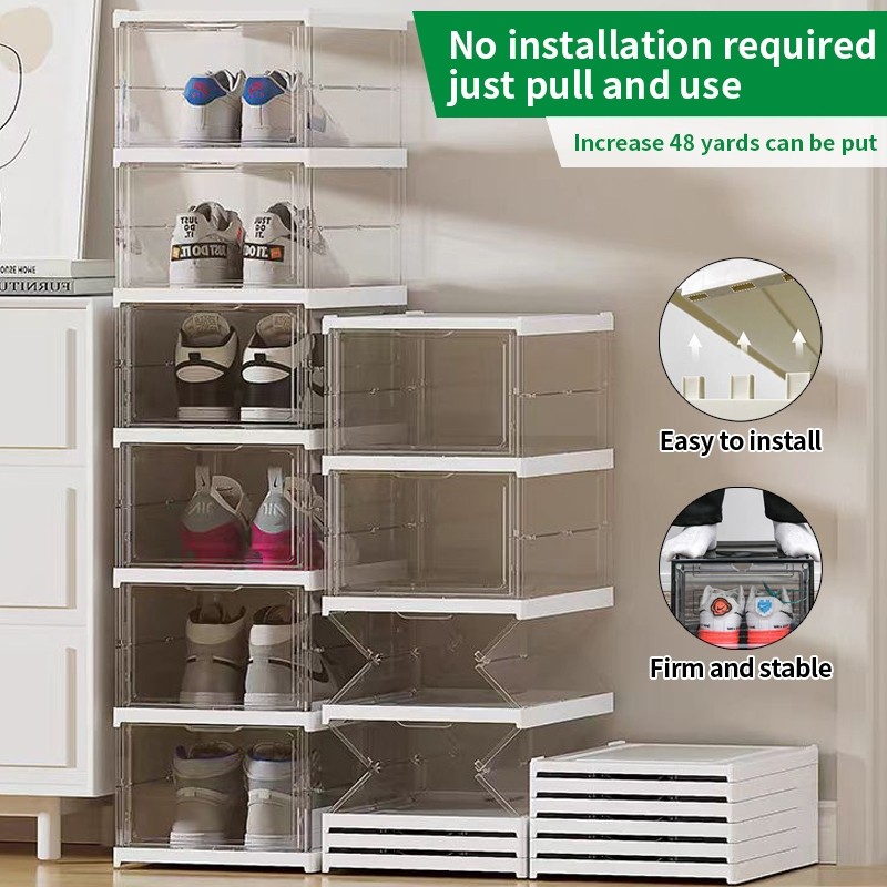 Installation-Free 3/6/9 Layers Shoe Rack of Transparent Plastic Shoe ...