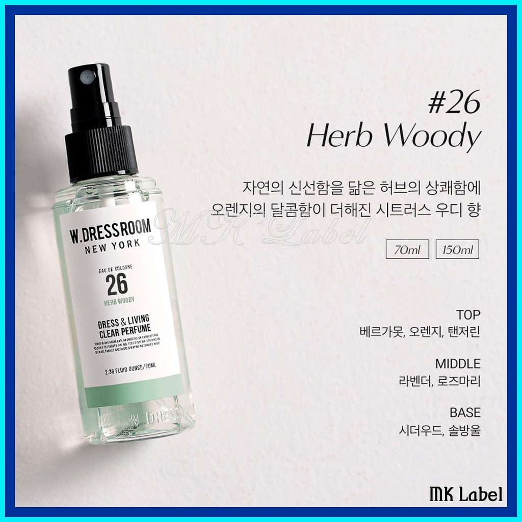 W.DRESSROOM DRESS & LIVING CLEAR PERFUME - NO.26 Herb Woody 70ml | Shopee Philippines