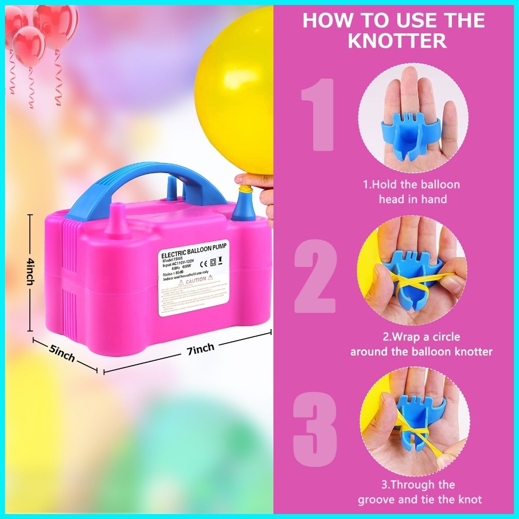 Electric inflatable balloon pump Birthday Balloon Pump double hole ...