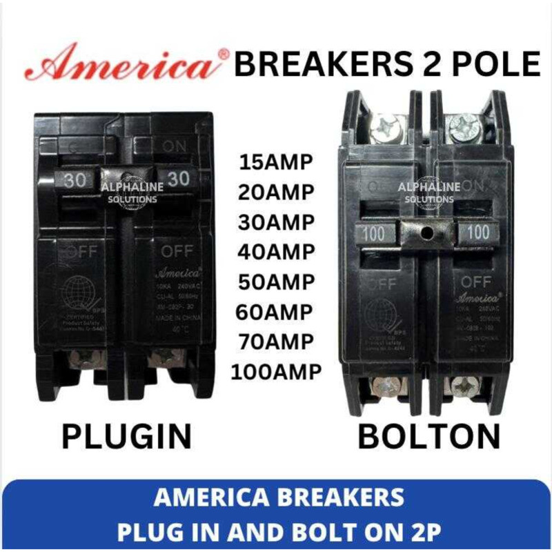 America Breakers PLUG IN AND BOLT ON TYPE 15Amp 20Amp 30 AMP 40Amp ...