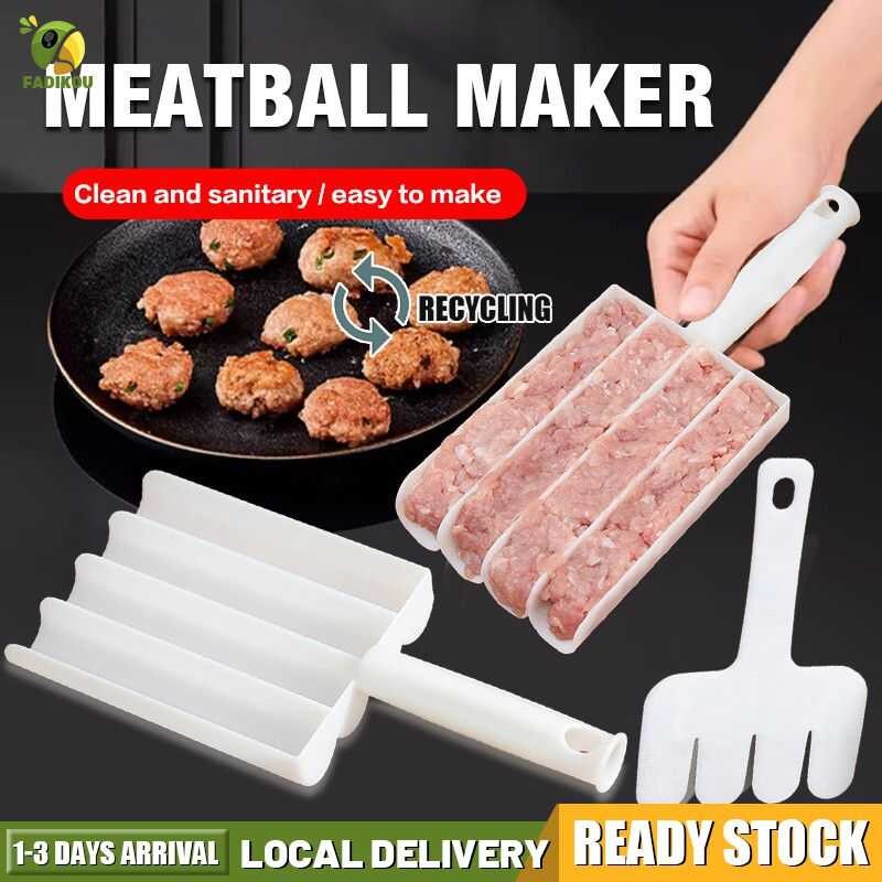 4 In 1 Meatball Maker Set Food Molder Fried Fish Beaf Making Balls Mold ...