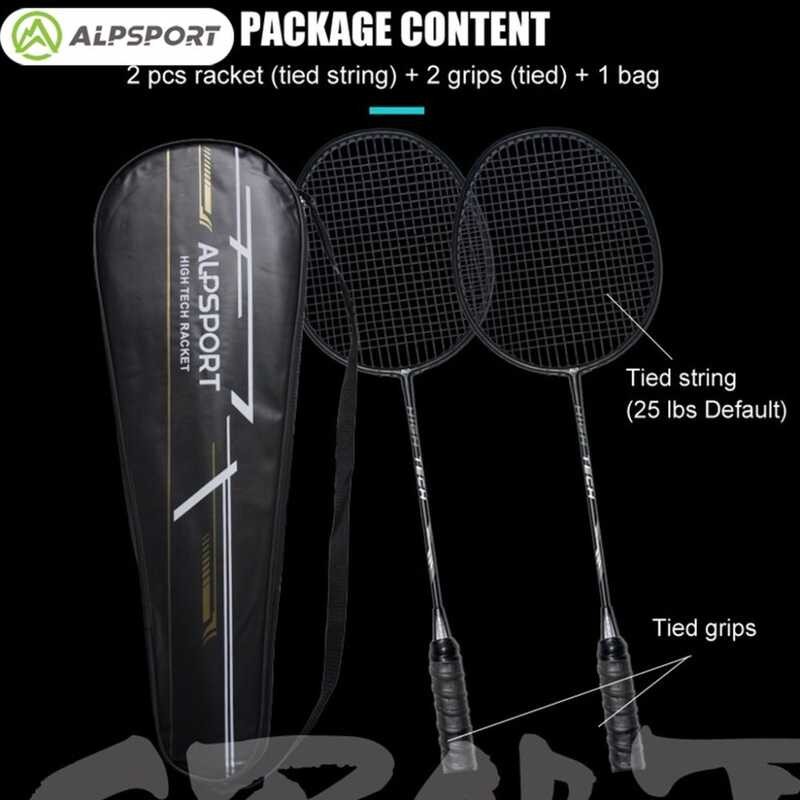 ALPSPORT RR 4U 25Lbs G5 Black Badminton Racket Original Design Carbon ...