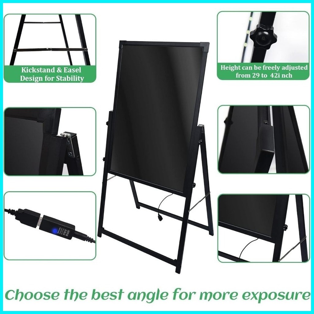 LED Neon Light Writing Board with stand Drawing Board LED Lighting Menu ...