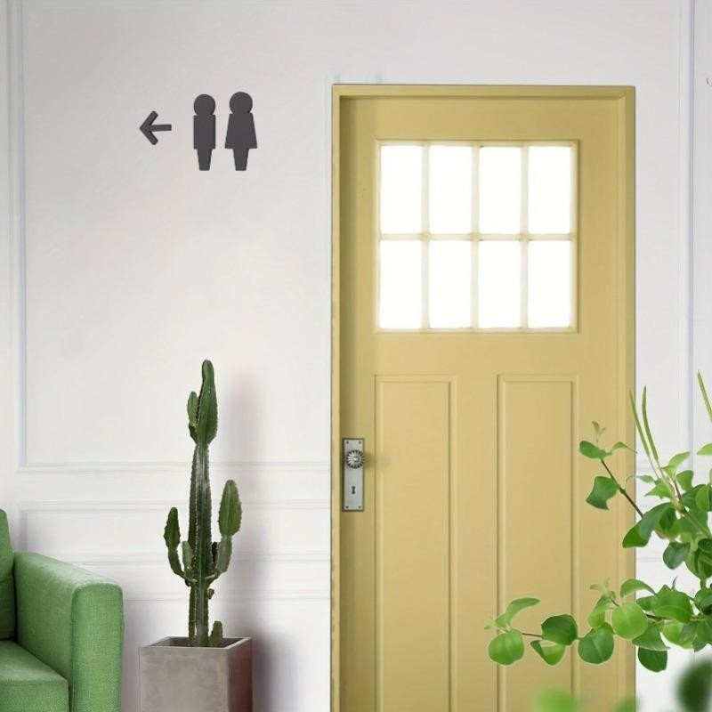 Modern Acrylic Restroom Signs with Gender Symbols & Arrows - Durable ...