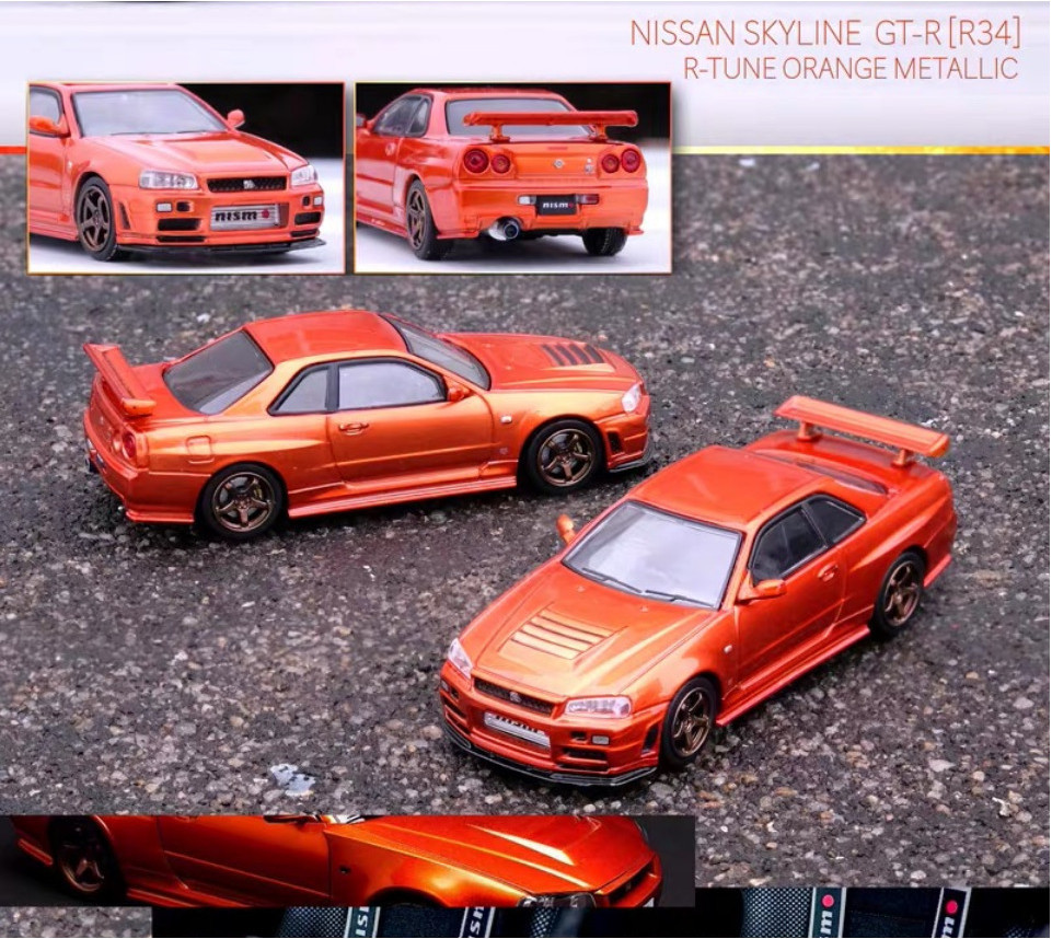 INNO 1:64 NISSAN SKYLINE GT-R[R34R-TUNE ORANGE METALLIC | Shopee ...