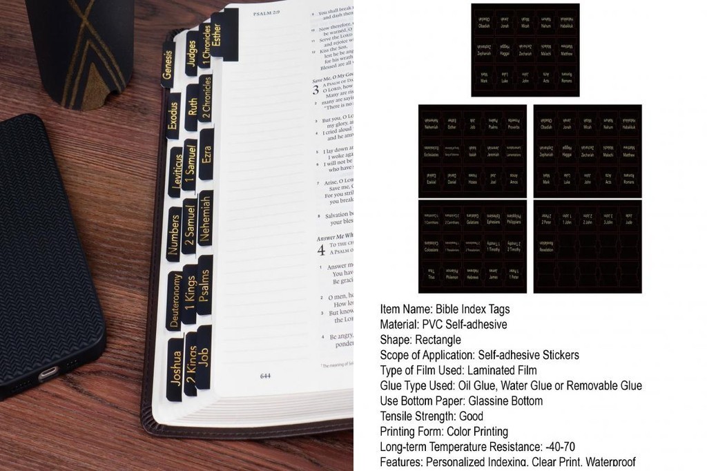 Peel Stick Book Index Tags Pink Hot Stamping Book Labels Custom Bible ...