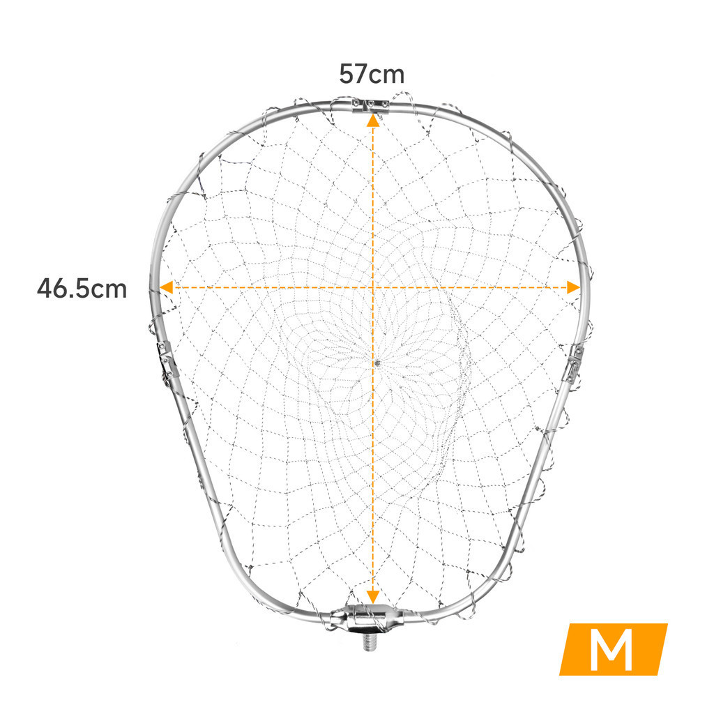 SANLIKE Grey Portable Fishing Net Collapsible Frame Nylon Mesh Hole ...