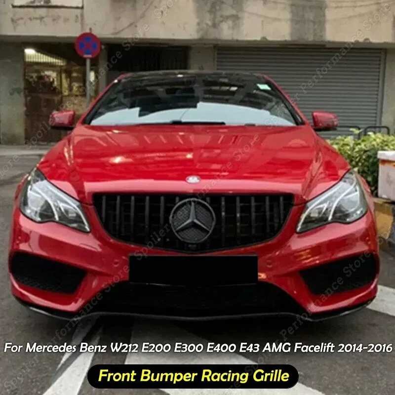 Gloss Black Front Bumper Racing Grille For Mercedes Benz W212 E200 E250 E300 E350 E400 E550 E43 ...