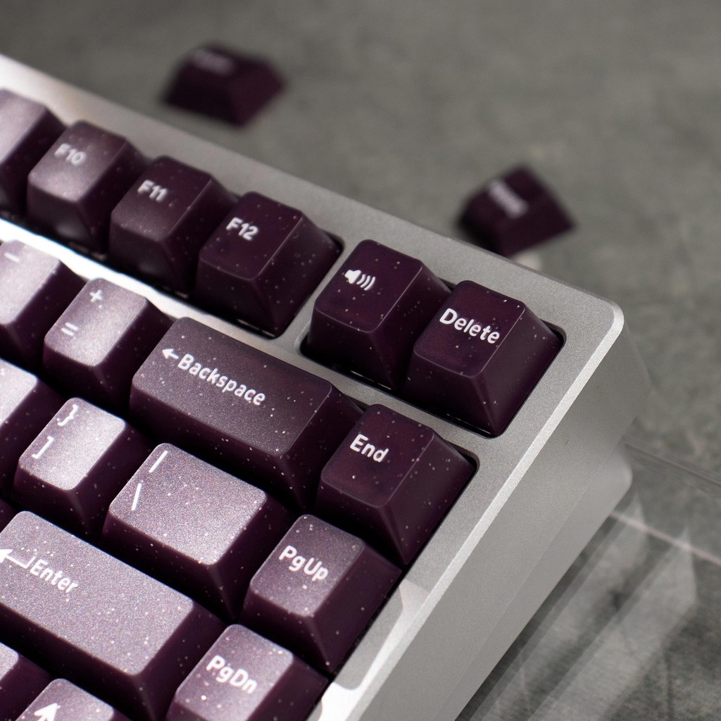 Vior Glitter Purple Translucent Keycaps PBT Double shot Keycaps set for ...