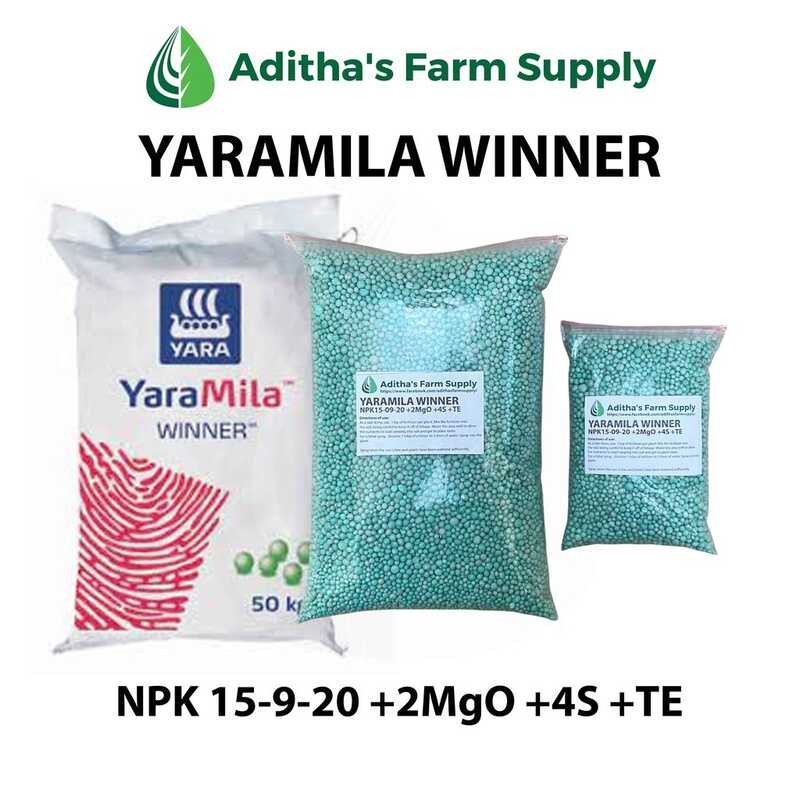 Yara Mila Winner Fertilizer (15-9-20 +2MgO +4S +TE) 200 grams / 1 kilo ...
