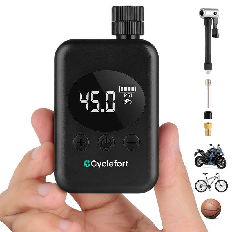 Mini Bike Pump Portable Tire Bicycle Pump, 150Psi Electric Bike Air ...
