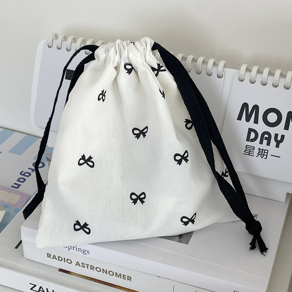 Sweet Bow Portable Drawstring Drawstring Pocket Travel Small Storage ...