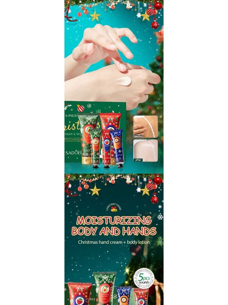 Christmas Fragrance Moisturizing Hand Cream 5-Piece Set tender smoth ...