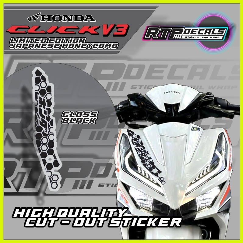 HONDA CLICK V3 LIMITED EDITION JAPANESE HONEYCOMB FRONT DECALS STICKER ...