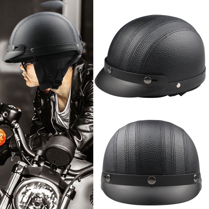 Vintage Half Face Motorcycle Men And Women Scooter Retro Helmet ...