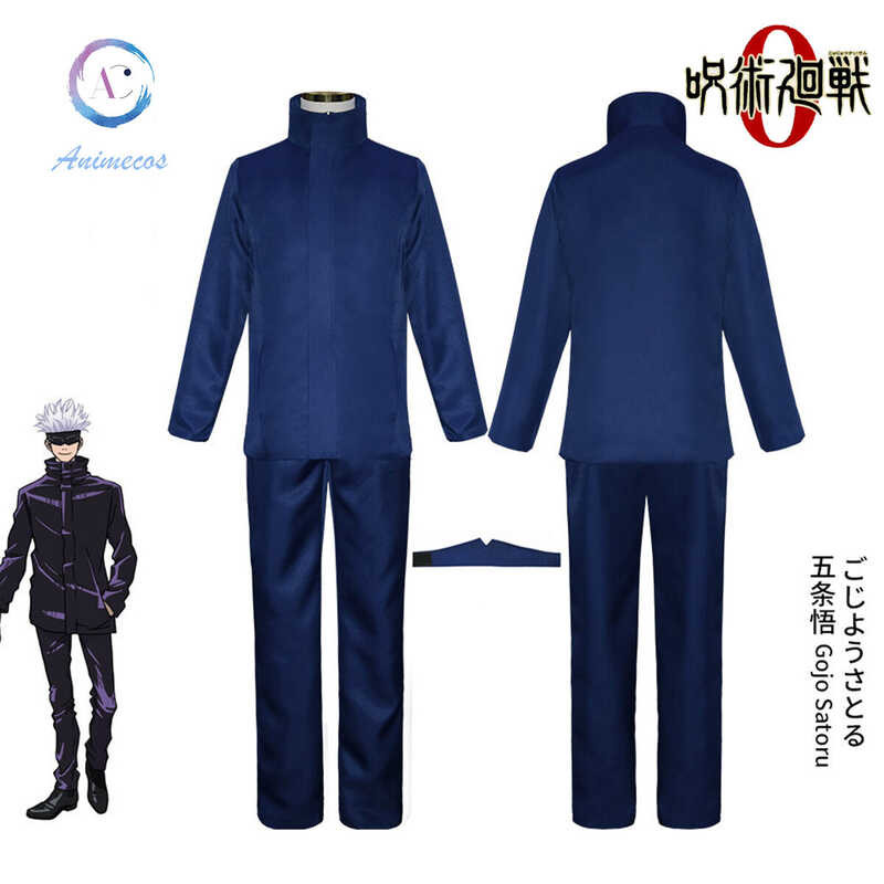 Satoru Gojo Anime Jujutsu Kaisen Cosplay Uniform Wig Halloween Party ...