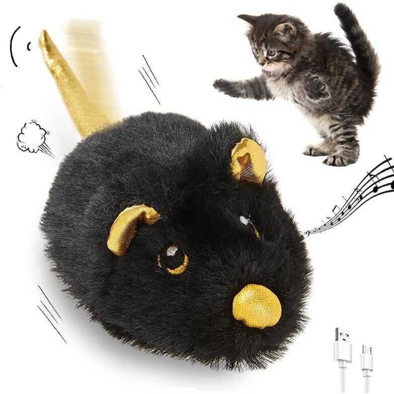 Pawsayes Squeaky Rechargeable Moving with Dynamic Magic Tail, Automatic ...