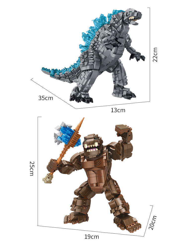 Godzilla & King Kong Building Blocks 1284 Pcs Panlos Brick Bricks Toy ...