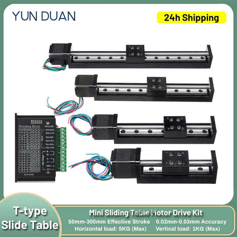 X Y Z Axis Motorized Slide T-Type Guide Rail CNC Mini Sliding Table ...