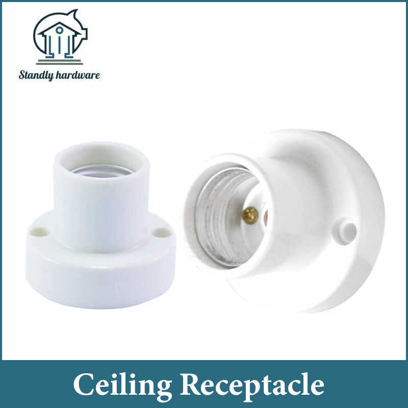 Ceiling Receptacle E27 Round Plastic Base Socket | Shopee Philippines