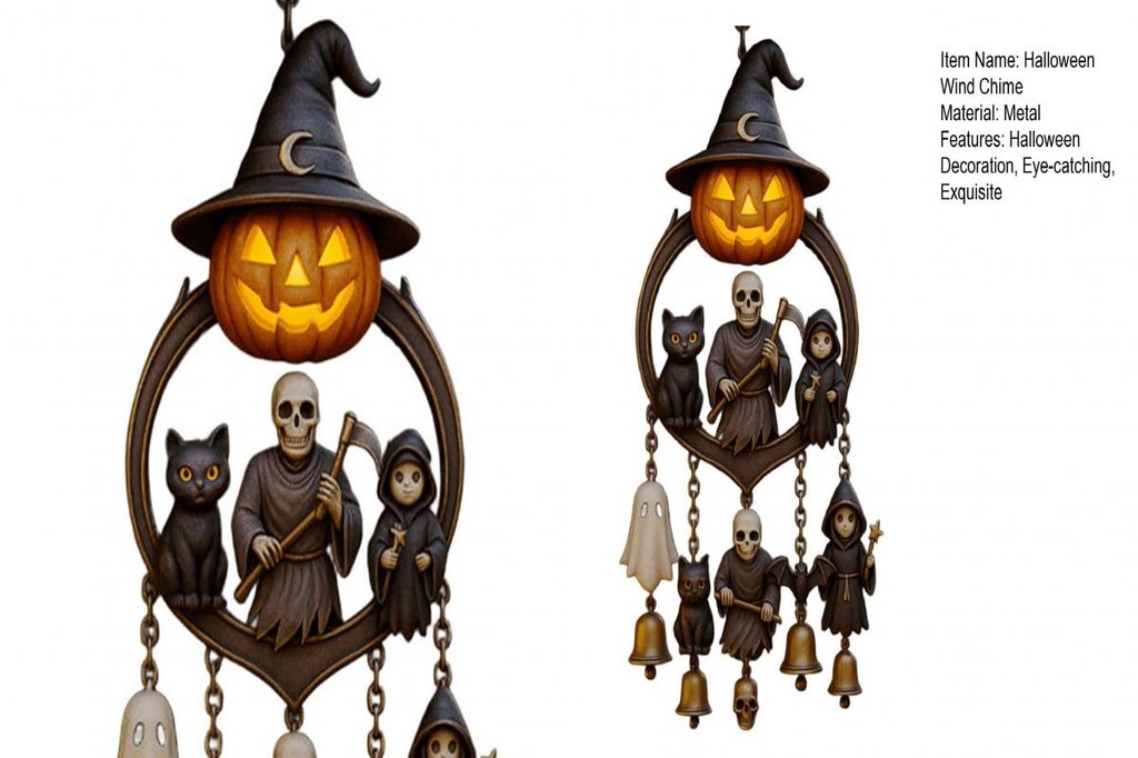 {Bakilili} Spooky Outdoor Decor Creepy Wind Chime Spooky Halloween ...