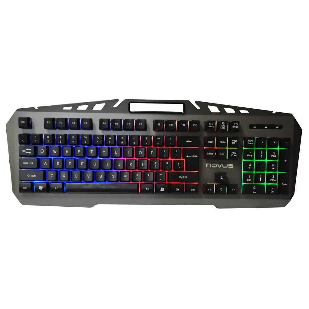 Novus GKB-100 Clever Fox USB Gaming Metal Keyboard with Rainbow-Colored ...