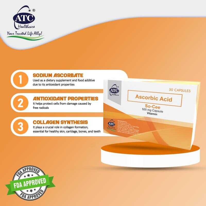 ATC So-cee (Ascorbic Acid) x 30's Capsule Healthcare Vitamin 6月-x154 ...
