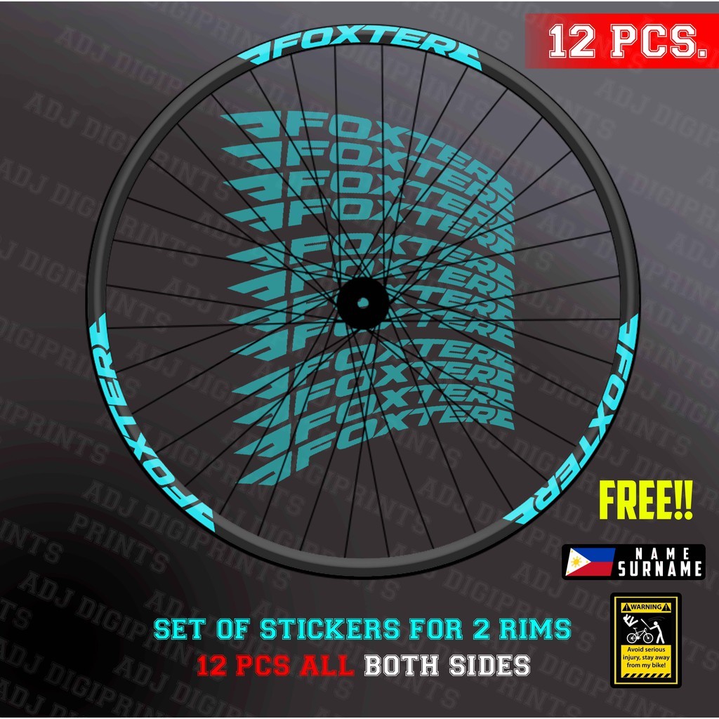 FOXTER Wheel Rim Stickers for MTB with Freebies more COLORS | Shopee ...