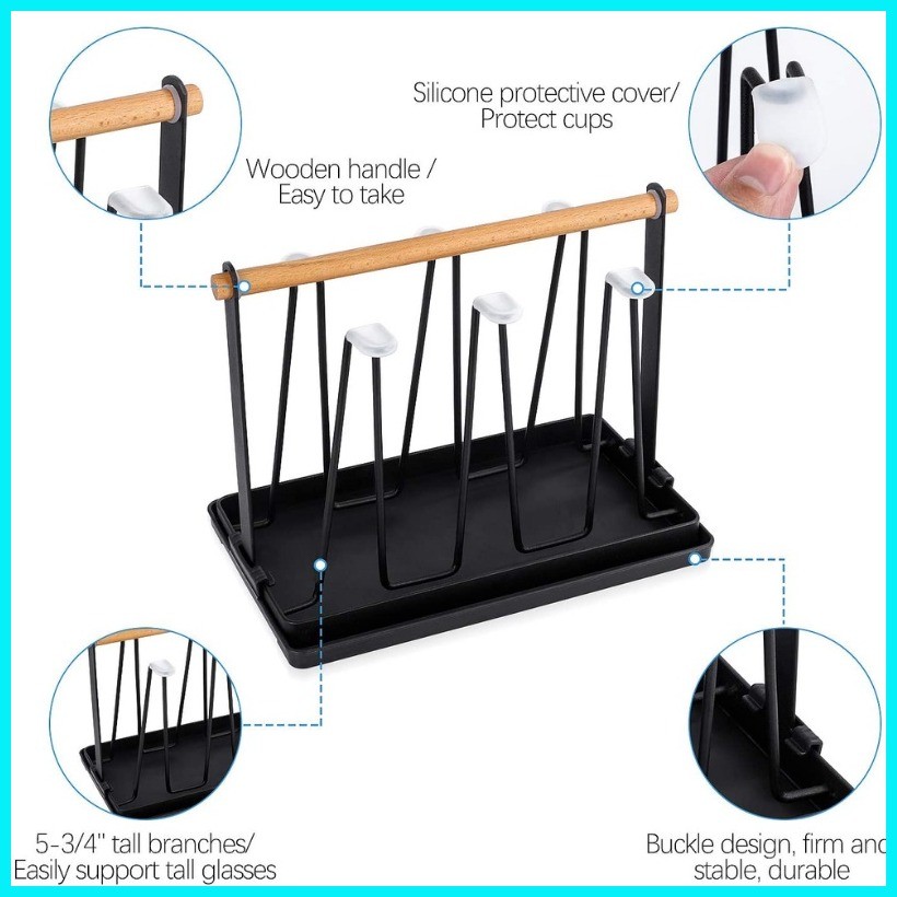 Portable Glass Holder Metal Cup Drying Rack Shelf Bottle Cup,Drainer ...
