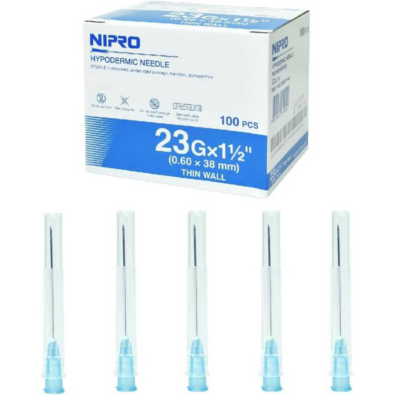 Generic 100Pcs Of 23 Gauge 1.5 Inch Needle- Needles Injections S ...