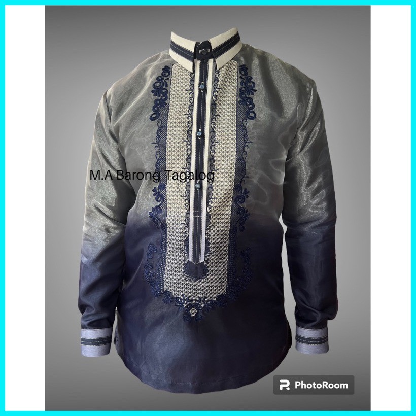 monochromatic Barong For men direct Tahian(navy blue,maroon,Black,Cream ...