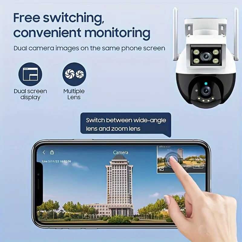 HUAWEI Dual Lens CCTV Camera Connect Cellphone With Audio And Speaker ...