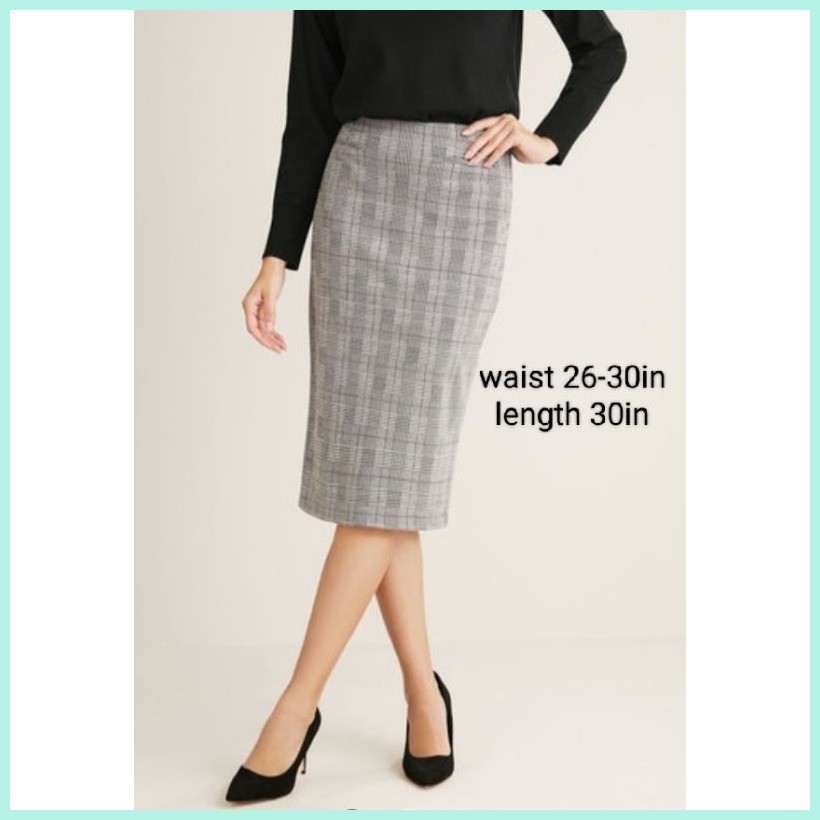 Flattering Midi Plaid Overlap Skirt | Shopee Philippines