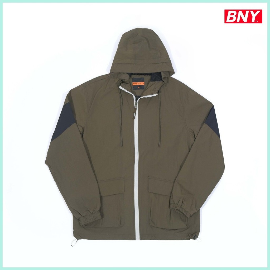 BNY Men's Hooded Jacket With Pocket And Contrast Arm Band Detail (601 ...