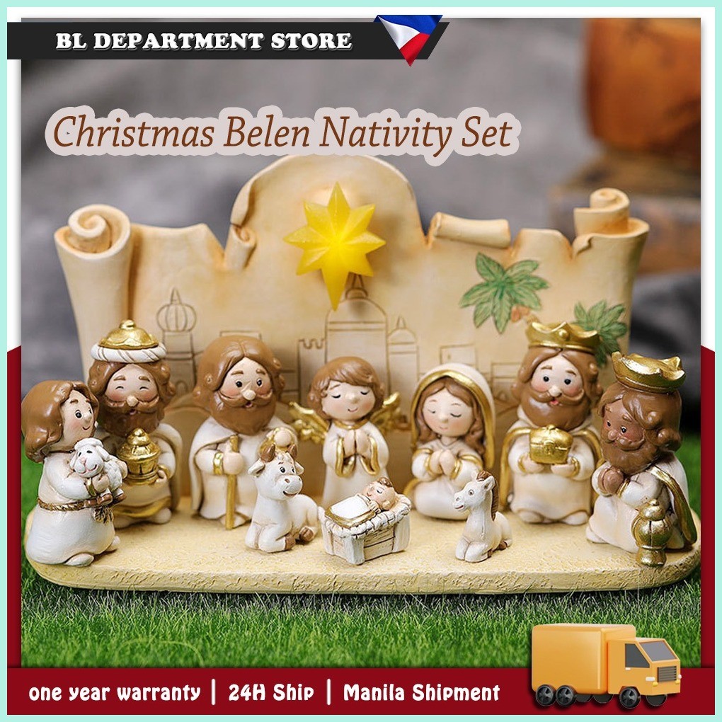 Christmas Belen Nativity Set For Xmas Decoration Holy Family Resin ...