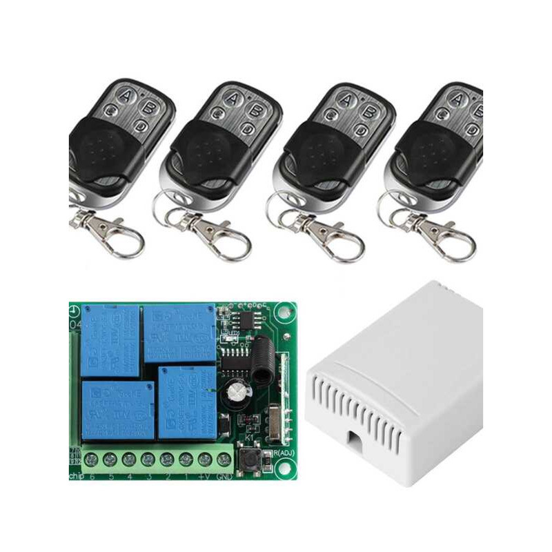 German Japanese Technology 12V Wireless Remote Control Switch 4-Channel ...