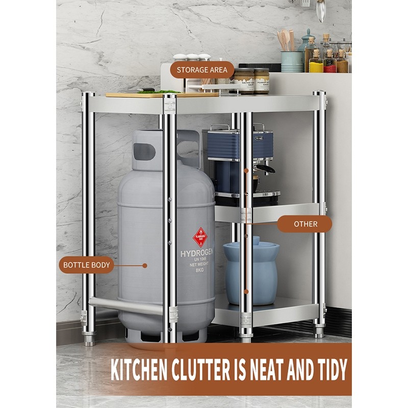Gas Stove Rack Stand Kitchen Table with organizer Thickened 304 ...