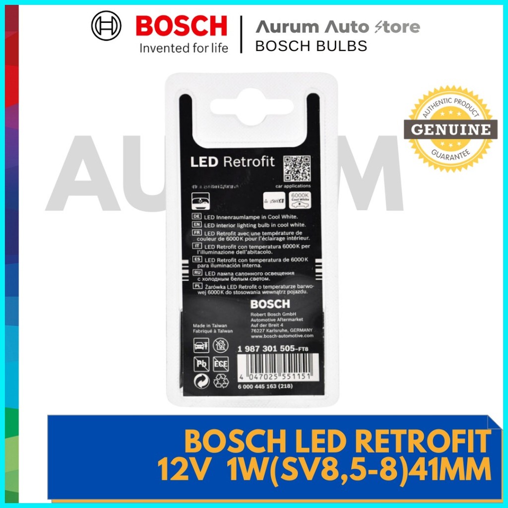 Bosch T15 LED Retrofit 12V W16W 1.8W (W2,1x9,5d) (Cool White) | Shopee ...