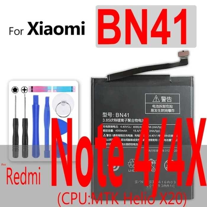BN31, BN41, BN43, BM46, Battery For Xiaomi Redmi Note 3, 3S, 3X, 4 ...