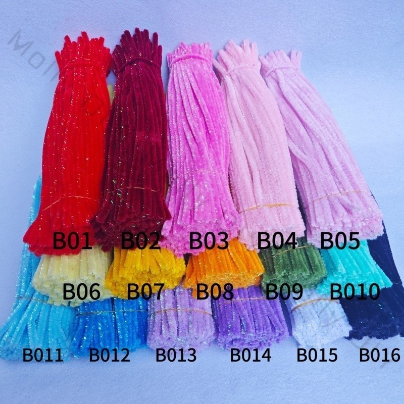 Local stock 100PCS 2024 New Bling Bling Shiny Colorful Pipe cleaner ...