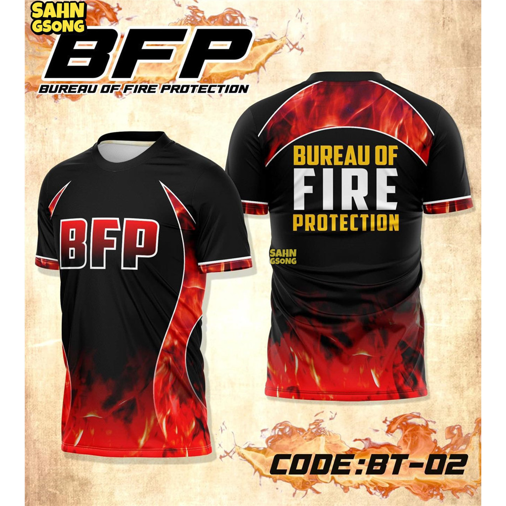 BFP Fire department Shirts Full Sublimation Men and Women Tops | Shopee ...