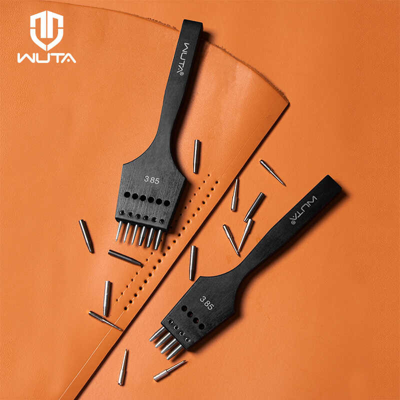 WUTA Sharp Punch Head Replaceable Pricking Iron Removable Round Hole Punches Chisel DIY Leather ...