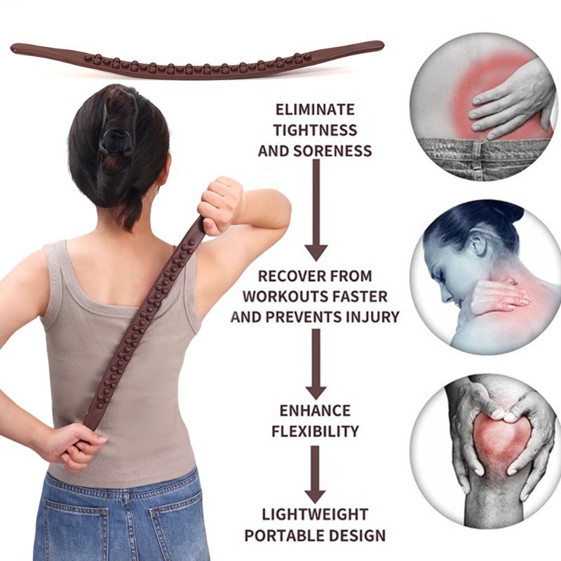 37 Beads Back Acupuncture Rolling Massage Stick- Guasha Relaxation ...