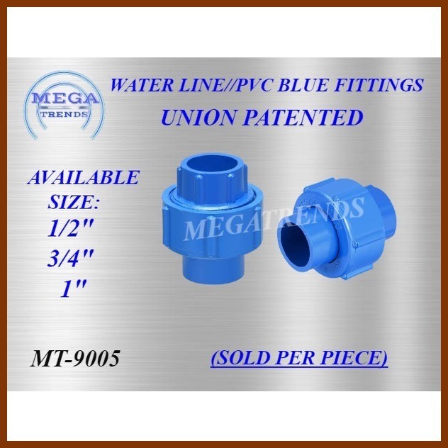MT-9005 PVC Blue Union Patented Water Supply Live Connection (SOLD PER ...