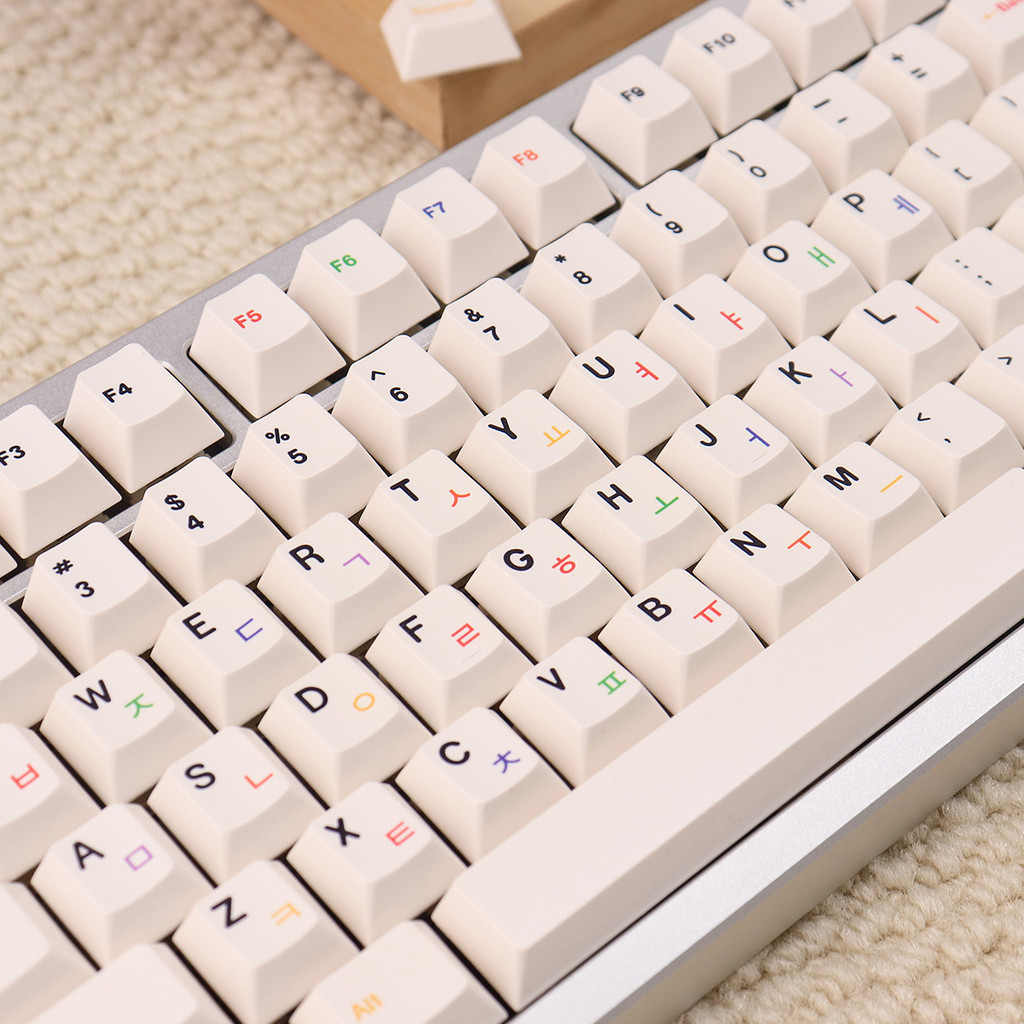 Korean Keycaps BOW Minimalism White/ Milky White Cherry Profile PBT ...