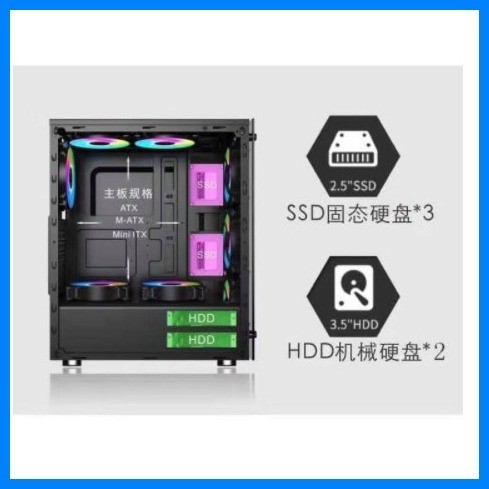 ♂ ⏉ Keytech T850 Tempered Glass Gaming PC / Desktop Case ATX MATX ...