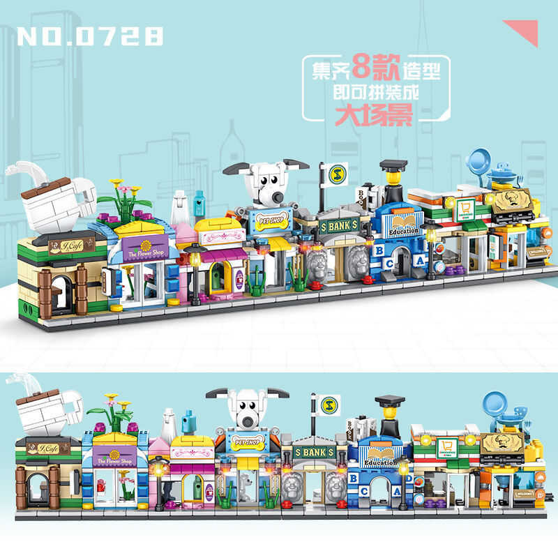 B9 Mini Street View City Commercial Model Diy, Boys Girls Assembling ...